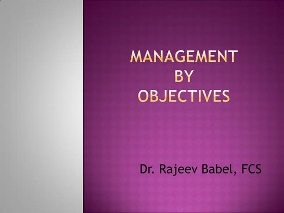 Management by objectives | PPT