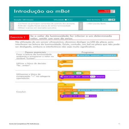 Mbot - 4 - Luminosidadeexercicioscommblock | PDF