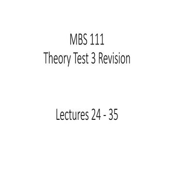 Medical Bioscience (mbs) 111 Theory Test 3 Revision | PDF
