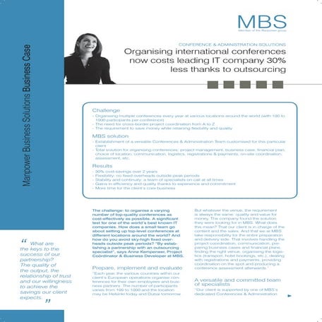 Mbs Conference Business Case | PDF | Human Resources | Business