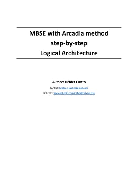 MBSE with Arcadia method step-by-step Physical Architecture.pdf | 3-D ...
