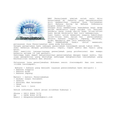 Mbs penerjemah | PDF