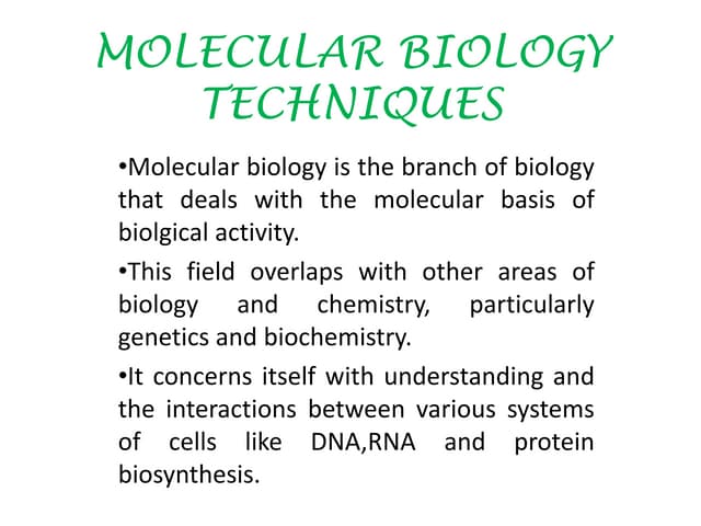 Modern Biological Tools and Techniques | PPTX