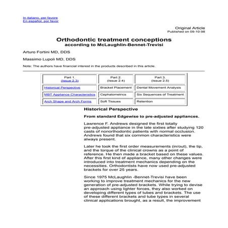 MBT TECHNIQUE - ORTHODONTIC EDUCATION FOR GENERAL PRACTITIONERS. | PDF