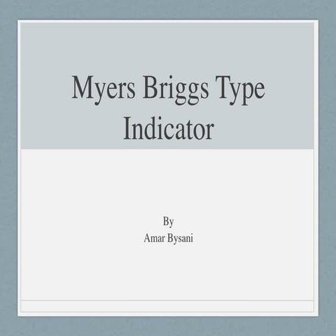 Myers Briggs Type Indicator Mbti Pdf