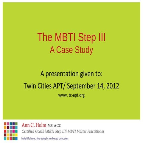 Mbti Step Iii Tc Apt | PPT