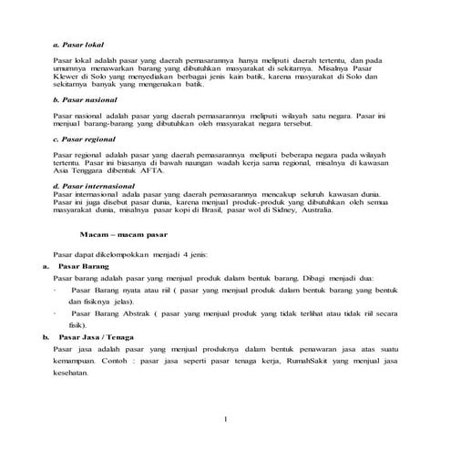 Pengertian pasar | DOCX
