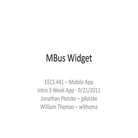 M bus widget | PPTX