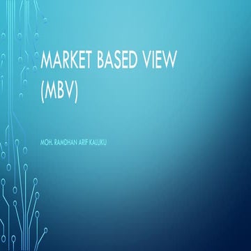 Market Based View (MBV) / Pandangan berbasis pasar | PPTX