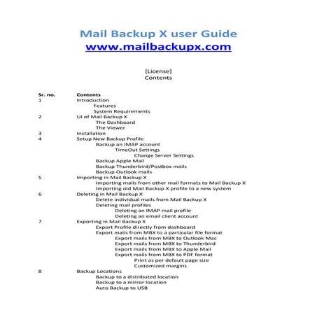 Mail Backup X user guide | DOCX