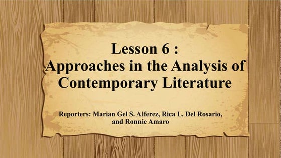 CRITICAL APPROACHES TO LITERATURE | PPT