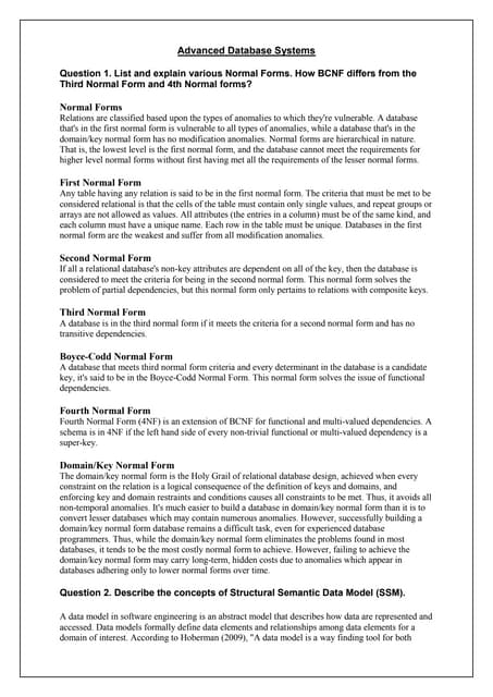 Advanced Database Lecture Notes | PDF Advanced Database Lecture Notes | PDF