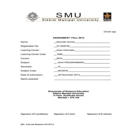 MC0078 SMU 2013 Fall session | PDF