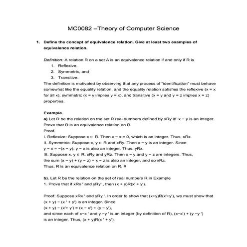 MC0082 –Theory of Computer Science | PDF