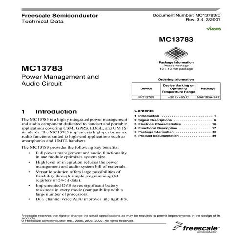 Mc13783 | PDF
