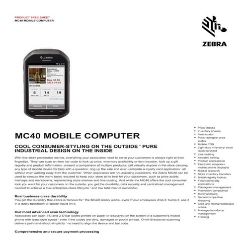 Mc40 Zebra | PDF
