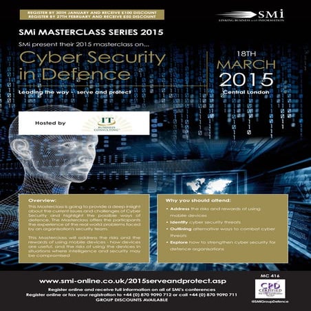 SMi Group's Cyber Security in Defence Masterclass | PDF | Business | Business and Finance