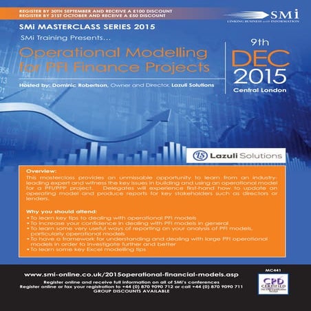 Operational Modelling for PFI FInance Projects Masterclass (December 2015) | PDF