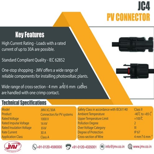 Mc 4 connector from jmv lps ltd | PDF