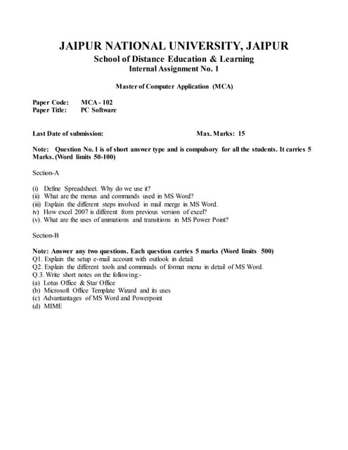 Mca 102 | PDF Mca 102 | PDF