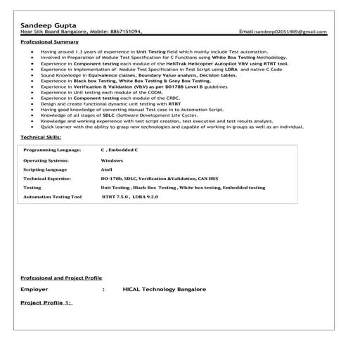 Mca 02 Year Exp Unit Automation Testing Ldra Rtrt C Pdf