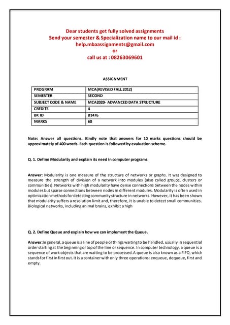 Mca1010 fundamentals of computer and it | PDF