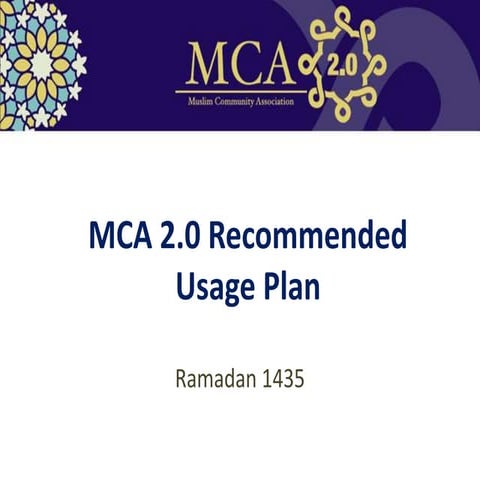 MCA New Youth Building Presentation -2014 | PPTX | Islam | Religion & Spirituality