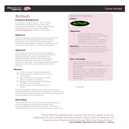 Case Study - Schuh, Skechers Facebook App | PDF
