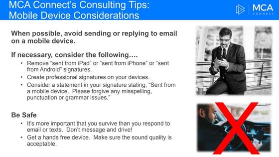MCA Connect's Consulting Tips: Workplace Attire | PPT