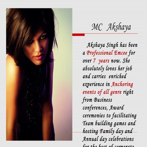 Emcee akshaya's profile | PPT