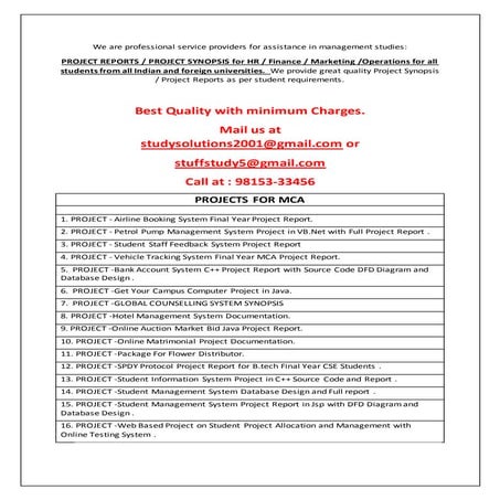 B tech, bca project topics | DOCX