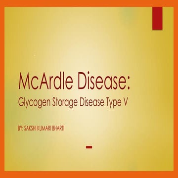 McArdle Disease biochemistry department science | PDF