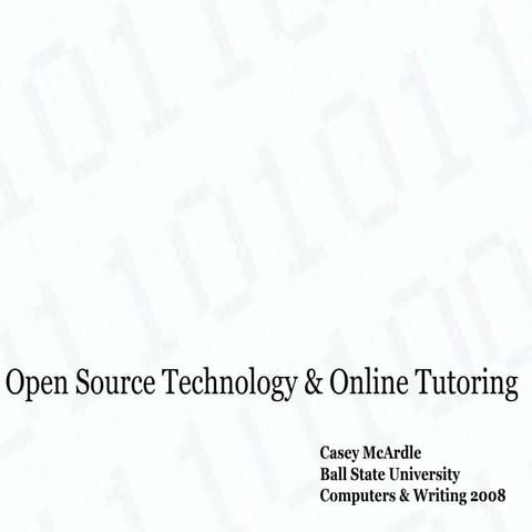 Open Source Technology and Online Tutoring | PPT