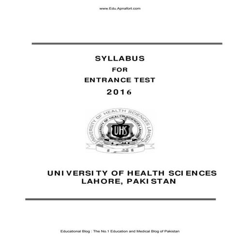 MCAT Syllabus by UHS for 2016 | PDF