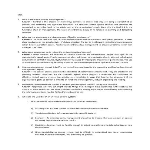 Mca test paper | PDF