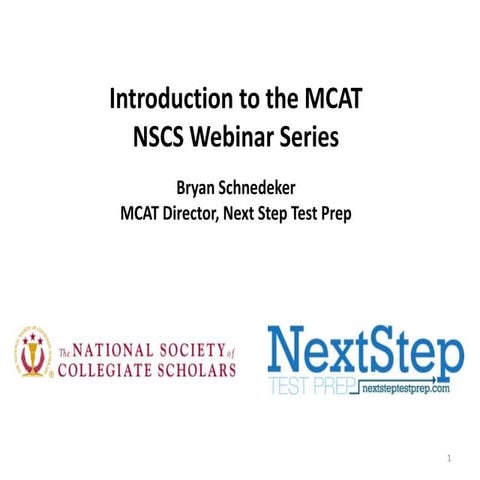Next Step Test Prep MCAT Webinar | PPTX