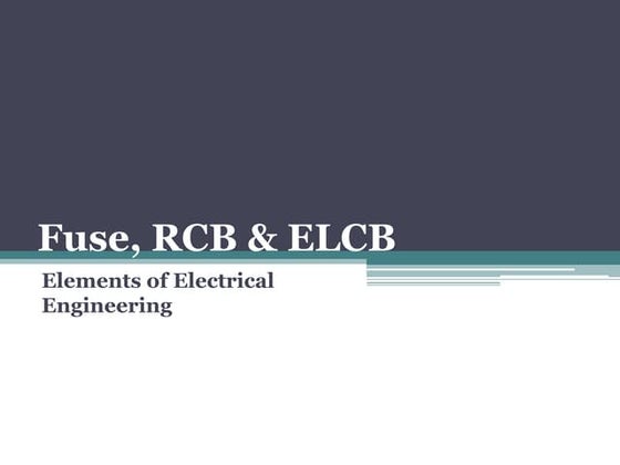 Electrical protective devices ec | PPT