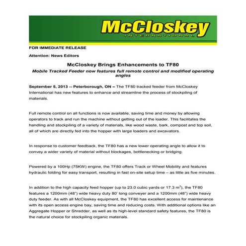 Mc closkey tf80 enhancements september 5 2013 (2) | PDF | Commercial Trucks | Auto Body Styles