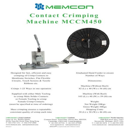 Memcon Mccm450 contact-crimping-machine | PDF