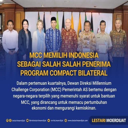 MCC Memilih Indonesia Sebagai Penerima Program Compact Bilateral | PDF