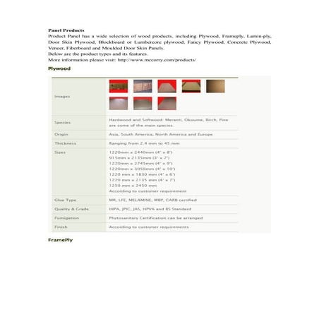 McCORRY Products | PDF
