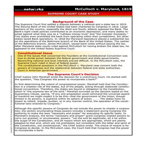 McCulloch v. Maryland | PDF