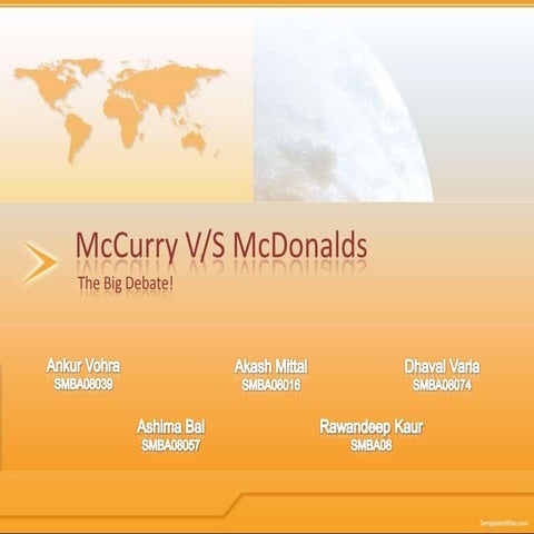 Mc Curry Vs Mc Donalds | PPTX