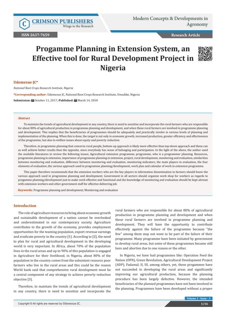 Extension Programs Planning | PDF