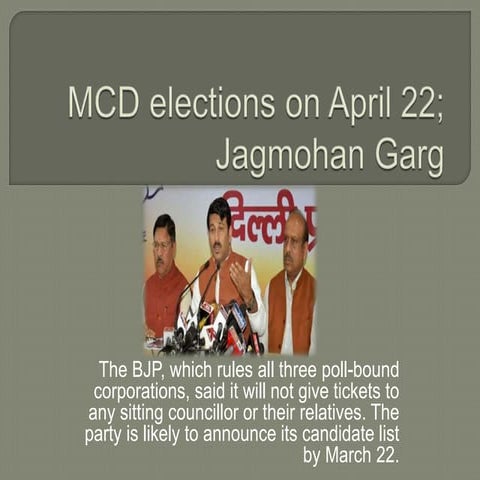 Mcd elections on april 22 | PPT