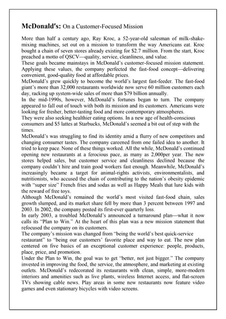 Mcdonald case-study & analysis | PDF