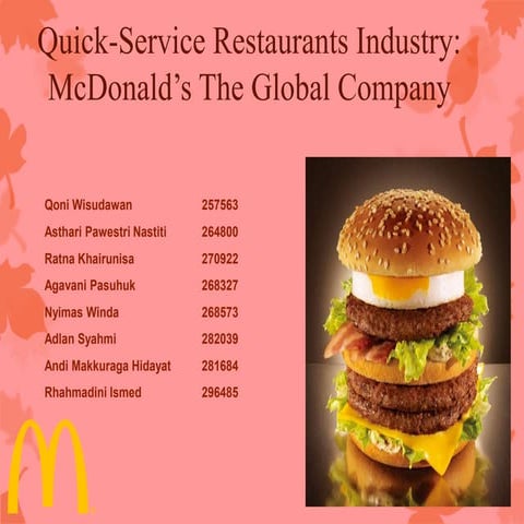 Mc donald business economy, ugm 2011 | PPTX