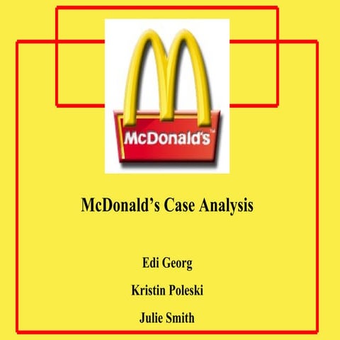 Mcdonalds-Case Study | PPT