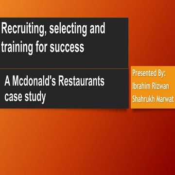 McDonalds Training and Development | PPTX