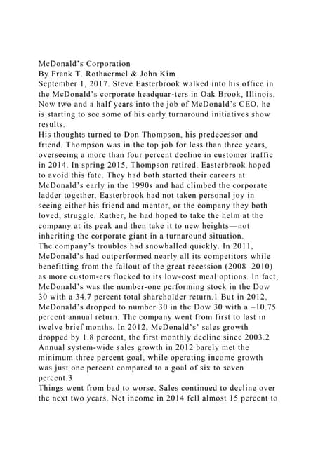 Movie Analysis - The Founder | PPTX | Food Industry | Industries